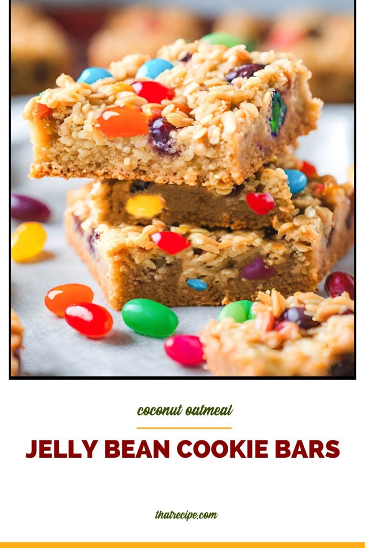 Colorful and Easy Coconut Oatmeal Jelly Bean Cookie Bars
